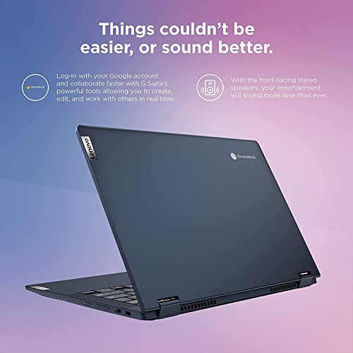 Lenovo Flex 5i Flagship Chromebook 13.3" FHD 2-in-1 Touchscreen Laptop, Intel Core i3-1115G4 (Up to 4.1GHz, Beats i5-1035G7), 8GB RAM, 192GB Storage(128GB SSD + 64GB SDCard), WiFi, Chrome OS, Blue