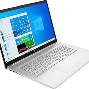 Flagship HP 17 Laptop Computer 17.3" FHD IPS Display 11th Gen Intel Quad-Core i5-1135G7 (Beats i7-10510U) 32GB RAM 1TB SSD Intel Iris Xe Graphics USB-C Win10 Silver + HDMI Cable