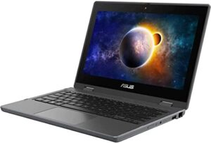 asus 2022 11.6″ hd business laptop, intel celeron n4500 processor, 4gb ram, 64gb emmc , webcam, intel hd graphics 500, bluetooth, windows 10 pro, dark grey, 32gb snowbell usb card