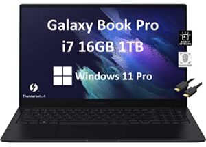 samsung galaxy book pro 15.6″ fhd amoled (intel core i7-1165g7, 16gb ram, 1tb pcie ssd) home & business laptop, backlit keyboard, fingerprint reader, wi-fi 6e, webcam, oled, ist hdmi, win 11 pro