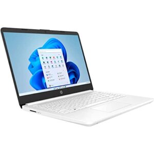 hp 14-dq0032dx 14″ hd notebook computer, intel celeron n4020 1.1ghz, 4gb ram, 64gb emmc flash memory, windows 11 home s mode, snowflake white (renewed)