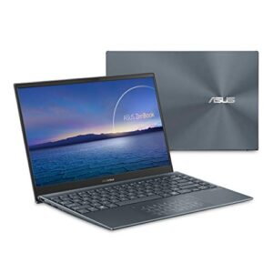 asus zenbook 13 ultra-slim laptop, 13.3” fhd nanoedge bezel display, intel core i7-1065g7, 8gb lpddr4x ram, 512gb pcie ssd, numberpad, thunderbolt, wi-fi 6, windows 10 home, pine grey, ux325ja-db71