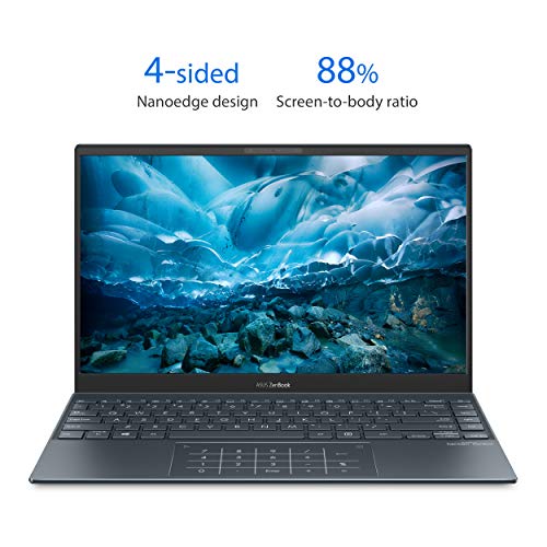 ASUS ZenBook 13 Ultra-Slim Laptop, 13.3” FHD NanoEdge Bezel Display, Intel Core i7-1065G7, 8GB LPDDR4X RAM, 512GB PCIe SSD, NumberPad, Thunderbolt, Wi-Fi 6, Windows 10 Home, Pine Grey, UX325JA-DB71