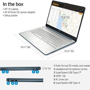 HP Ultra-Thin and Light Laptop, 15.6" FHD IPS Display, AMD Ryzen 5 5500U ( Beats i7-1065G7), Up to 4.0GHz, Webcam, HP Fast Charge, Type-C, 9 hr Battery Life, HDMI, Win 11 (16GB RAM | 1TB SSD)