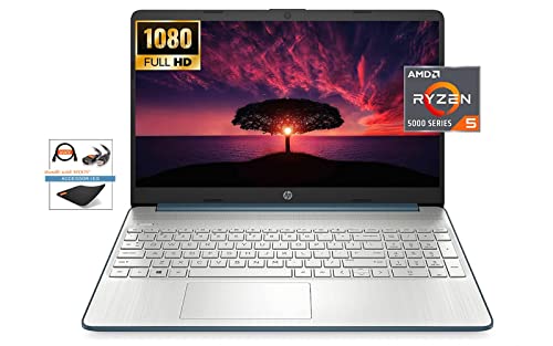 HP Ultra-Thin and Light Laptop, 15.6" FHD IPS Display, AMD Ryzen 5 5500U ( Beats i7-1065G7), Up to 4.0GHz, Webcam, HP Fast Charge, Type-C, 9 hr Battery Life, HDMI, Win 11 (16GB RAM | 1TB SSD)