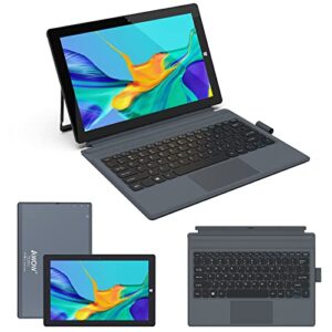 AWOW Windows 10 Tablet 10.1inch with Keyboard, Detachable 2 in 1 Laptop Touch Screen, Intel Celeron N4120, 8GB RAM 128GB ROM, 2.4G+5G WiFi, Bluetooth, HDMI, Dual Camera