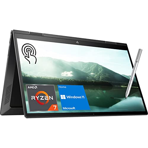 HP Envy x360 2-in-1 Laptop, 15.6" Full HD Touchscreen, AMD Ryzen 7 5700U Processor, 32GB RAM, 2TB SSD, Webcam, FP Reader, Backlit Keyboard, HDMI, Wi-Fi 6, Windows 11 Home, Stylus Pen Included