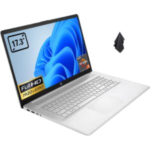 hp laptop 17.3″ fhd 1080p ips display, amd ryzen 5 5500u 6 core cpu (beat i7-1065g7), 16gb ram, 1tb pcie ssd, hd webcam, wifi, bluetooth, hdmi, win10 home, available upgrade to win11 home, silver