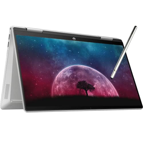 2022 HP Pavilion x360 2-in-1 14" Touchscreen Laptop, 12th Gen Intel 10-Core i5-1235U, Intel Iris Xe Graphics, 8GB DDR4 RAM, 512GB PCIE SSD, Fingerprint, Backlit KB, Stylus Pen, Win 11 Home, Silver