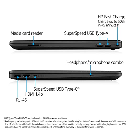 HP 15 Laptop, 15.6" FHD Computer, Intel Celeron N4020 Processor, 16GB RAM, 256GB SSD, 1-Year Office 365, Google Classroom Zoom for Business Student, Windows 10 S Mode＋TSBEAU 3.0 Hub & USB LED Light