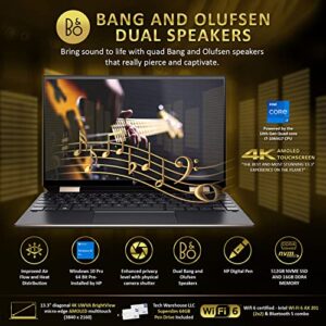 HP Spectre 13T 4K OLED x360 Laptop 10th Gen i7-1065G7 GPU, 512 GB NVMe SSD, 16GB DDR4 RAM, Win 10 Pro, Pen, 13.3" UHD Touch Pen, B&O Speakers, 64GB Tech Warehouse Flash Drive