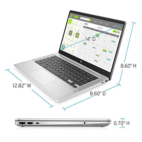 HP Chromebook 14 - 14" HD Non-Touch Intel Pentium Silver N5000, Intel UHD Graphics 605, 4GB RAM, 64GB eMMC, WiFi, Bluetooth, Audio by B&O, Chrome OS (Renewed)