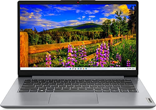 Lenovo 2023 Newest Ideapad 1i Laptop, 14 inch HD Display, Intel Quad-Core Processor, 4GB RAM, 256GB Storage, Wi-Fi 6, Bluetooth, Cloud Grey, Windows 11 Home in S Mode, Bundle with JAWFOAL