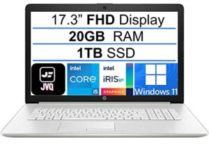 2022 hp pavilion 17 laptop, 17.3″ fhd ips display, 11th gen intel i5-1135g7(up to 4.2ghz, beat i7-10710u), 20gb ram, 1tb pcie ssd, hdmi, wifi, bluetooth, webcam, windows 11+jvq mp