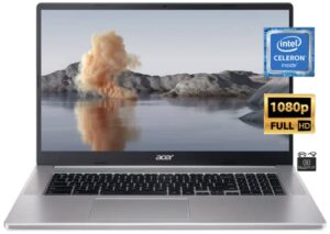 2022 flagship acer chromebook light laptop, 17.3″ fhd 1080p widescreen, intel celeron n4500 (upto 2.8ghz), 4gb ram, 64gb emmc, webcam, uhd graphic, wifi 6,10+ hours battery,chrome os +hubxcelaccessory