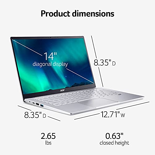 Acer Swift 3 Thin & Light Laptop | 14" Full HD IPS 100% sRGB Display | AMD Ryzen 7 5700U Octa-Core Processor | 8GB LPDDR4X | 512GB NVMe SSD | WiFi 6 | Backlit KB | FPR | Amazon Alexa | SF314-43-R2YY