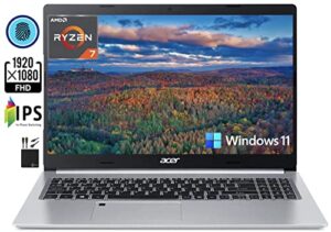 acer 2022 newest aspire 5 slim 15.6″ fhd ips laptop, quad-core amd ryzen 7 3700u (upto 4ghz), radeon graphics, 16gb ram, 1tb pcie ssd,wifi 6, webcam, backlit kb, fingerreader, win 11+marxsolcables