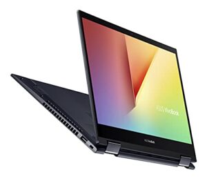 asus vivobook flip 14 thin and light 2-in-1 laptop, 14” fhd touch display, amd ryzen 7 5700u, 8gb ram, 512gb ssd, stylus, windows 10 home, fingerprint reader, bespoke black, tm420ua-ds71t