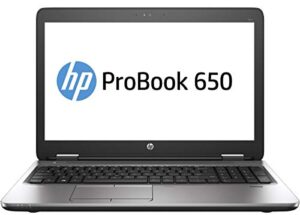 hp 15.6″ laptop probook 650 g2, intel core 6300u, 8gb ram, 256gb ssd, windows 10 pro 64-bit – 7vj87ut#aba