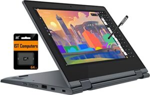 lenovo ideapad flex 3 11.6″ hd 2-in-1 touchscreen chromebook (intel celeron n4020, 4gb ram, 128gb (64gb emmc + 64gb sd card), webcam) convertible home education laptop, ist computers pen, chrome os