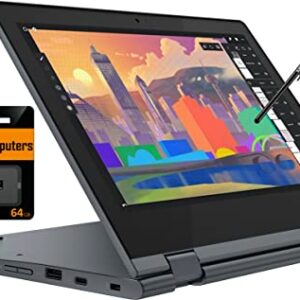 Lenovo IdeaPad Flex 3 11.6" HD 2-in-1 Touchscreen Chromebook (Intel Celeron N4020, 4GB RAM, 128GB (64GB eMMC + 64GB SD Card), Webcam) Convertible Home Education Laptop, IST Computers Pen, Chrome OS