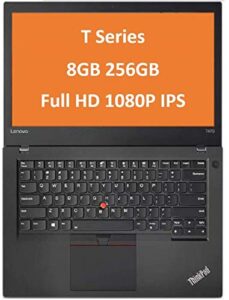 lenovo 2019 thinkpad t470 14″ ips full hd fhd (1920×1080) business laptop (intel core i5-6300u, 8gb ddr4 ram, 256gb pcie nvme m.2 ssd) thunderbolt, type-c, hdmi rj-45, windows 10 professional 64 bit