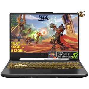 asus tuf gaming a15 laptop 15.6″ fhd ips 144hz (adaptive-sync) amd octa-core ryzen 7 4800h (beats i7-11370h) 16gb ram 512gb ssd geforce rtx 3050 ti 4gb graphic backlit usb-c win11 black + hdmi cable