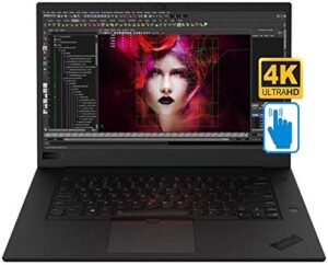 lenovo thinkpad p1 black laptop (8th generation intel core i7-8850h processor, 16gb ddr4 ram, 512gb pcie ssd, 15.6 touch 4k uhd (3840 x 2160), quadro p1000 graphics, windows 10 pro (renewed)