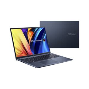 asus vivobook 16x laptop, 16″ 4k oled display, intel core  i7-12700h cpu, intel iris xe graphics, 16gb ram, 512gb ssd, fingerprint sensor, windows 11 home, quiet blue, f1603za-ds74