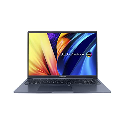 ASUS VivoBook 16X Laptop, 16" 4K OLED Display, Intel Core  i7-12700H CPU, Intel Iris Xe Graphics, 16GB RAM, 512GB SSD, Fingerprint Sensor, Windows 11 Home, Quiet Blue, F1603ZA-DS74