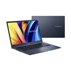 ASUS VivoBook 14 Slim Laptop, 14" FHD Display, Intel Core i3-1215U CPU, Intel UHD Graphics, 4GB DDR4 RAM, 128GB SSD, Fingerprint Sensor, Windows 11 Home, Quiet Blue, F1402ZA-AB31