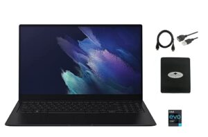 samsung galaxy book pro 15.6″ laptop computer, intel evo platform intel 11th gen core i7-1165g7 up to 4.7 ghz, 16gb ram, 1tb pcie ssd, intel iris xe graphics, win 10, mystic blue w/ accessories