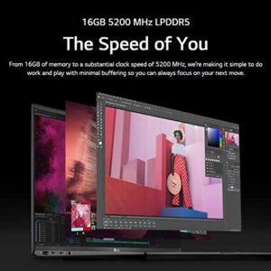 LG Lightweight Gram 16” (2560 x 1600) Laptop, Intel 12th Gen Core i7 1260P(12 cores) Evo™ Platform, Windows 11 Home, Black W/HDMI Cable (16GB RAM | 1 TB PCle SDD)