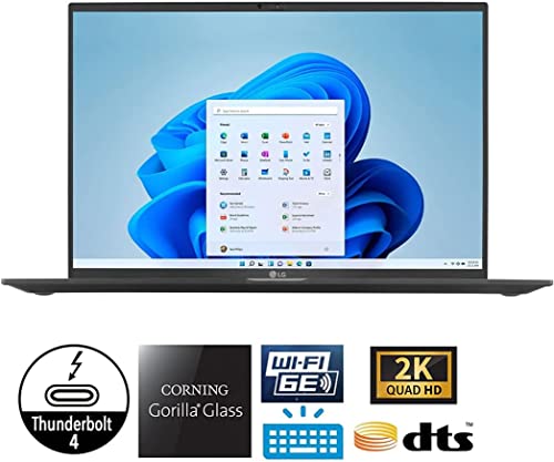 LG Lightweight Gram 16” (2560 x 1600) Laptop, Intel 12th Gen Core i7 1260P(12 cores) Evo™ Platform, Windows 11 Home, Black W/HDMI Cable (16GB RAM | 1 TB PCle SDD)