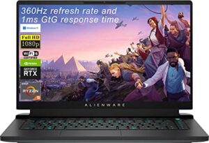 newest alienware m15 r5 15.6″ 360hz 1ms fhd gaming laptop, amd ryzen 9 5900hx (8 cores), geforce rtx 3070, 64gb ram, 1tb pcie ssd, hdmi, wifi 6, rgb keyboard, win 11 home, dark side of the moon