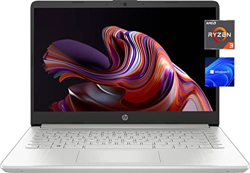 HP Notebook Laptop for Student and Business, 14" HD Screen, AMD Ryzen 3 3250U Processor, 16GB RAM, 256GB SSD, Webcam, Bluetooth, HDMI, Wi-Fi 5, Windows 11 Home, Natural Silver