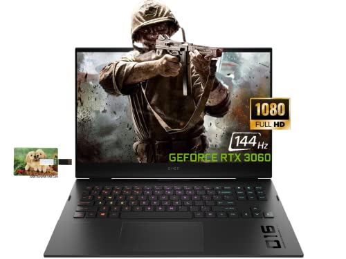 HP OMEN Gaming Laptop, 16.1" FHD 144Hz IPS, Intel Core i7-11800H, Windows 11 Home, 32GB RAM, 1TB SSD, GeForce RTX 3060, Long Battery Life, 32GB Durlyfish USB Card