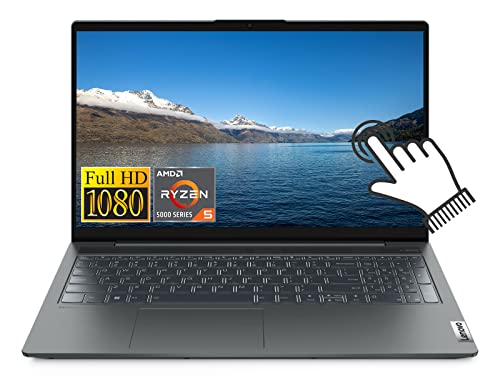 Lenovo Ideapad 5 15.6" FHD Touchscreen Laptop, AMD Ryzen 5625U(6 Cores, Up to 4.3GHz), 16GB RAM, 512GB NVMe SSD, Fingerprint Reader, Backlit Keyboard, WiFi 6, Webcam, HDMI, Win 11, w/ CUE Accessories