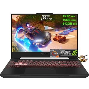 asus tuf gaming a15 laptop 15.6″ fhd 144hz (adaptive-sync) amd ryzen 6000 series 8-core ryzen 7 6800h (beats i7-11370h) 16gb ram 512gb ssd geforce rtx3050ti 4gb rgb backlit hi-res win11 + hdmi cable