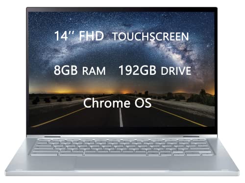 2022 Chromebook X360 Spin 2-in-1 Convertible Touchscreen Laptops for Student & Business by ASUS, 14'' FHD, Intel Core M3-8100Y, 8GB RAM, 192GB(64GB SSD+128GB Card), Backlit Keyboard, Wi-Fi, Chrome OS