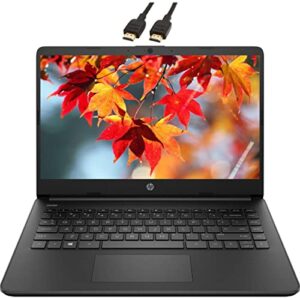 2022 newest hp premium 14-inch hd laptop| intel celeron n4020 to 2.8ghz 8gb ram 128gb(64gb ssd+ card)| webcam bluetooth hdmi usb-c wi-fi| win 11 s with 1 year ms 365| lioneye bundle| black