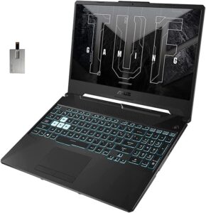 asus 2022 tuf gaming f15 15.6″ fhd 144hz laptop computer, intel core i5-10300h, 32gb ram, 1tb hdd+1tb pcie ssd, backlit keyboard, geforce gtx 1650 graphics, windows 11, black, free 32gb usb card