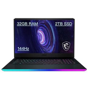 msi newest ge76 raider 17.3″ 144 hz fhd gaming laptop, intel i9-12900h 14 cores, nvidia rtx 3060 6gb, 32gb ddr5 2tb ssd, wifi 6e, thunberbolt4, hdmi, rj45, rgb backlit keyboard, dts, windows 11 pro