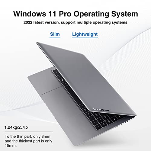 BiTECOOL Windows 11 Laptop, 14 inches HD Clear Display, Intel Celeron J4005 Dual Core, 6GB RAM and 256GB SSD Laptop Computer, 2.4G WiFi, BT4.0, Long Lasting Battery, Mic