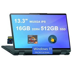 lenovo yoga 6 13 2-in-1 laptop | 13.3″ wuxga ips multi-touch (100% srgb, 300 nits, low blue light) | amd 8-core ryzen 7 5700u | 16gb ddr4 512gb ssd backlit fingerprint win11pro + 32gb microsd card