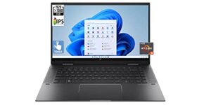 hp envy 2-in-1 laptop, 15.6″ fhd ips touch display, amd ryzen 5 5500u (> i7-1065g7), amd radeon graphics, webcam, type-c, hp fast charge, backlit kb, fingerprint, wi-fi 6