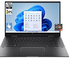 HP Envy 2-in-1 Laptop, 15.6" FHD IPS Touch Display, AMD Ryzen 5 5500U (> i7-1065G7), AMD Radeon Graphics, Webcam, Type-C, HP Fast Charge, Backlit KB, Fingerprint, Wi-Fi 6