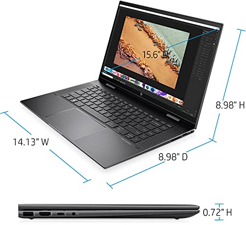 HP Envy 2-in-1 Laptop, 15.6" FHD IPS Touch Display, AMD Ryzen 5 5500U (> i7-1065G7), AMD Radeon Graphics, Webcam, Type-C, HP Fast Charge, Backlit KB, Fingerprint, Wi-Fi 6