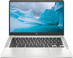 hp 2023 14″ hd ips chromebook, intel pentium 4-core processor up to 2.68ghz, 4gb ram, 64gb ssd, intel 4k graphics, super-fast 6th gen wifi, dale silver, chrome os (renewed)