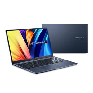 asus vivobook 15x oled laptop, 15.6″ oled display, amd ryzen 7 5800h cpu, amd radeon gpu, 16gb ram, 512gb ssd, windows 11 home, quiet blue, m1503qa-es74